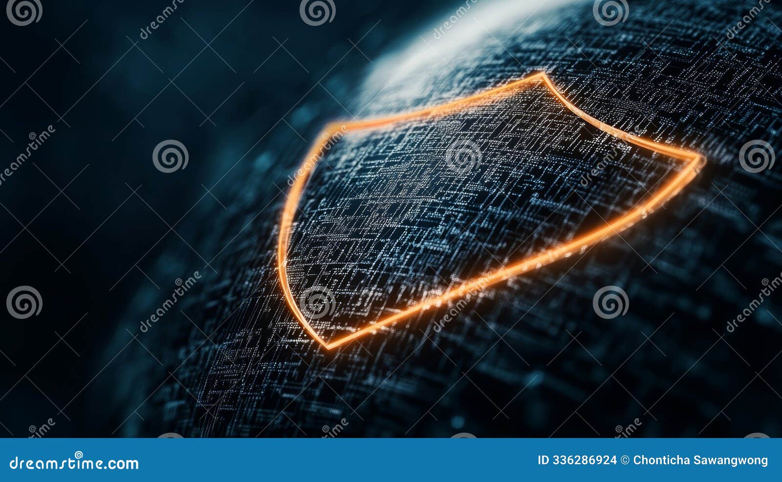 A Glowing Shield Symbol on a Textured Surface, Representing Protection ...