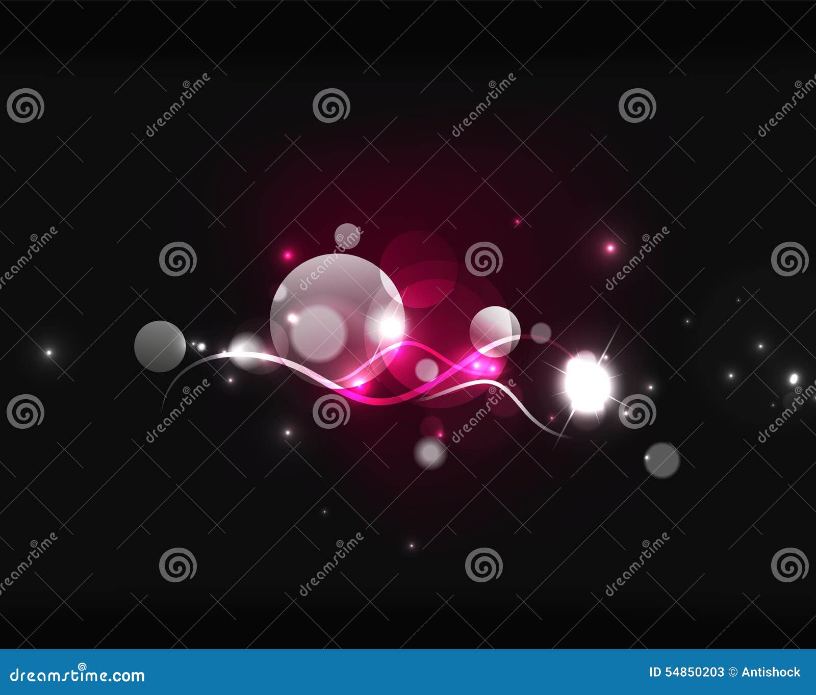 Glowing Shiny Bubbles and Stars in Dark Space Stock Vector ...