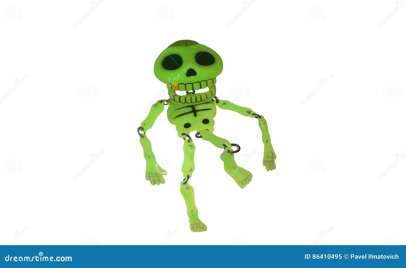 Glowing skeleton stock image. Image of trinket, green - 86410495
