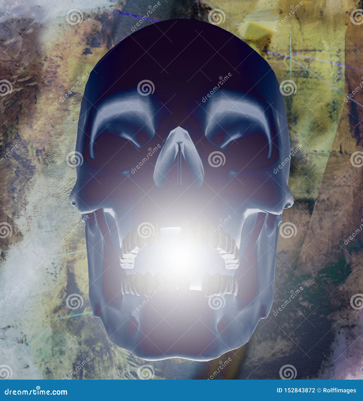 Glowing skull stock illustration. Illustration of isolated - 152843872