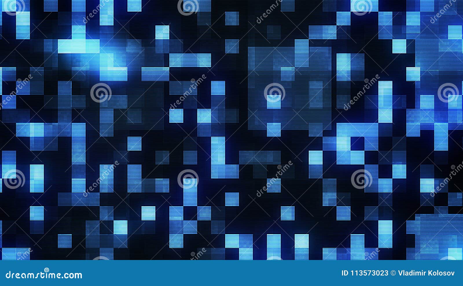 Glowing Small Blue Squares Backdrop Stock Illustration - Illustration ...