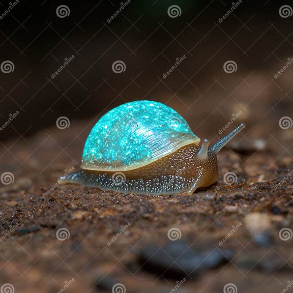 Glowing Snail Shell on Dark Ground Stock Illustration - Illustration of ...