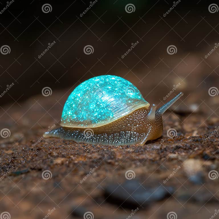 Glowing Snail Shell on Dark Ground Stock Illustration - Illustration of ...