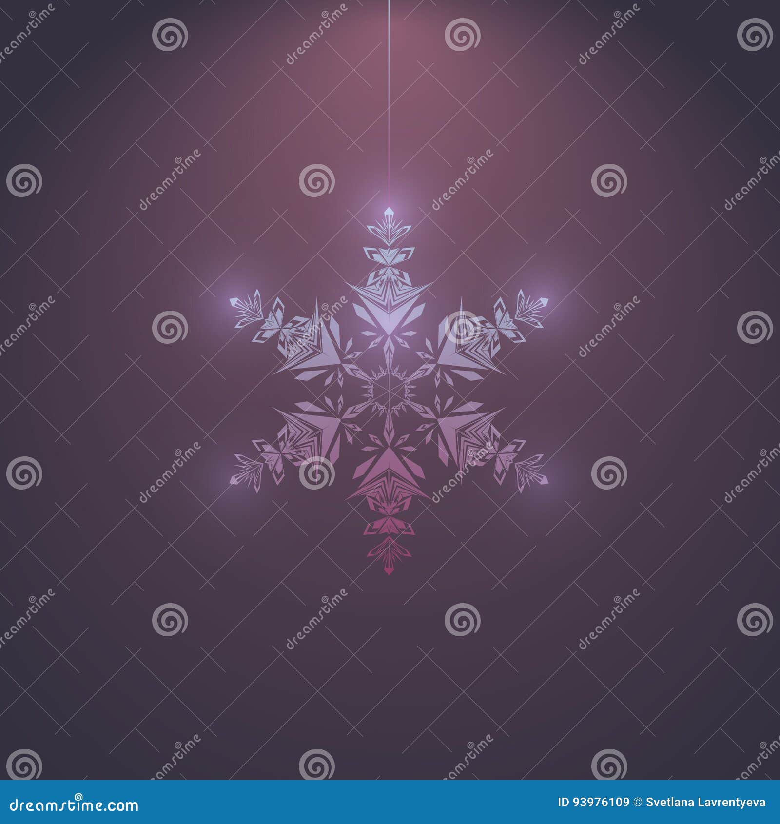 Glowing Snowflake on a Dark Background, Vector Stock Vector ...