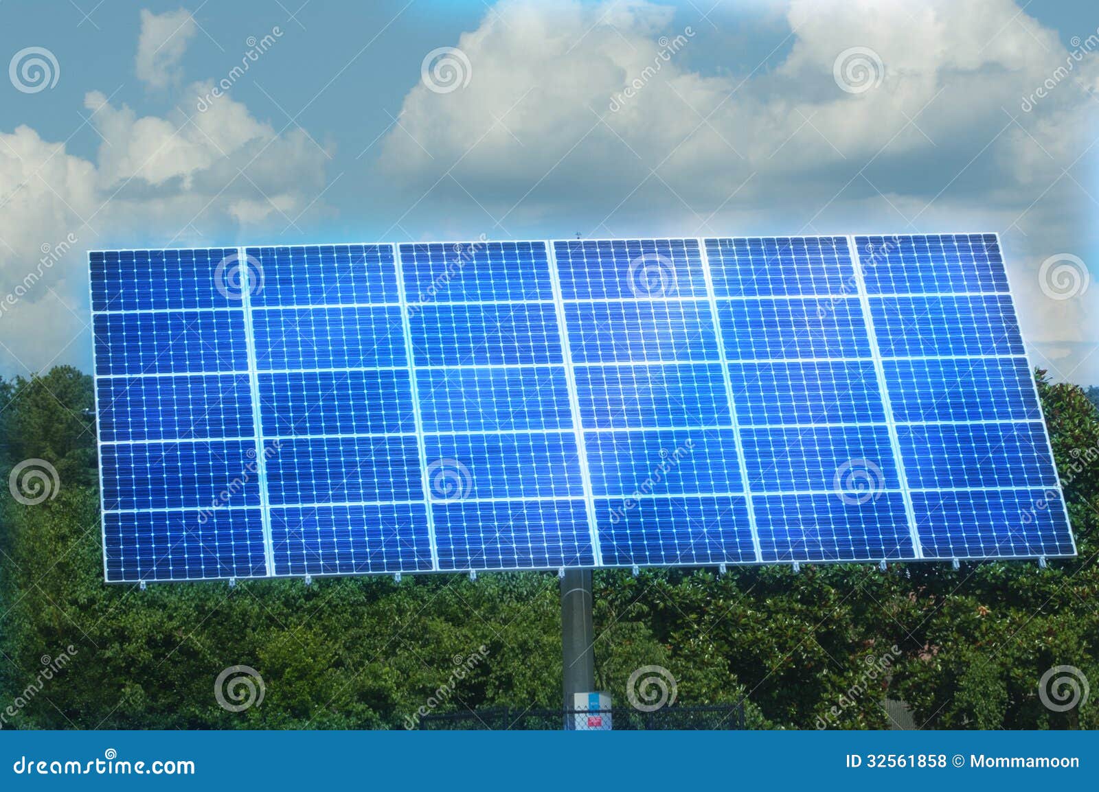 Glowing Solar Panel Against Blue Sky Stock Photo - Image of clear ...
