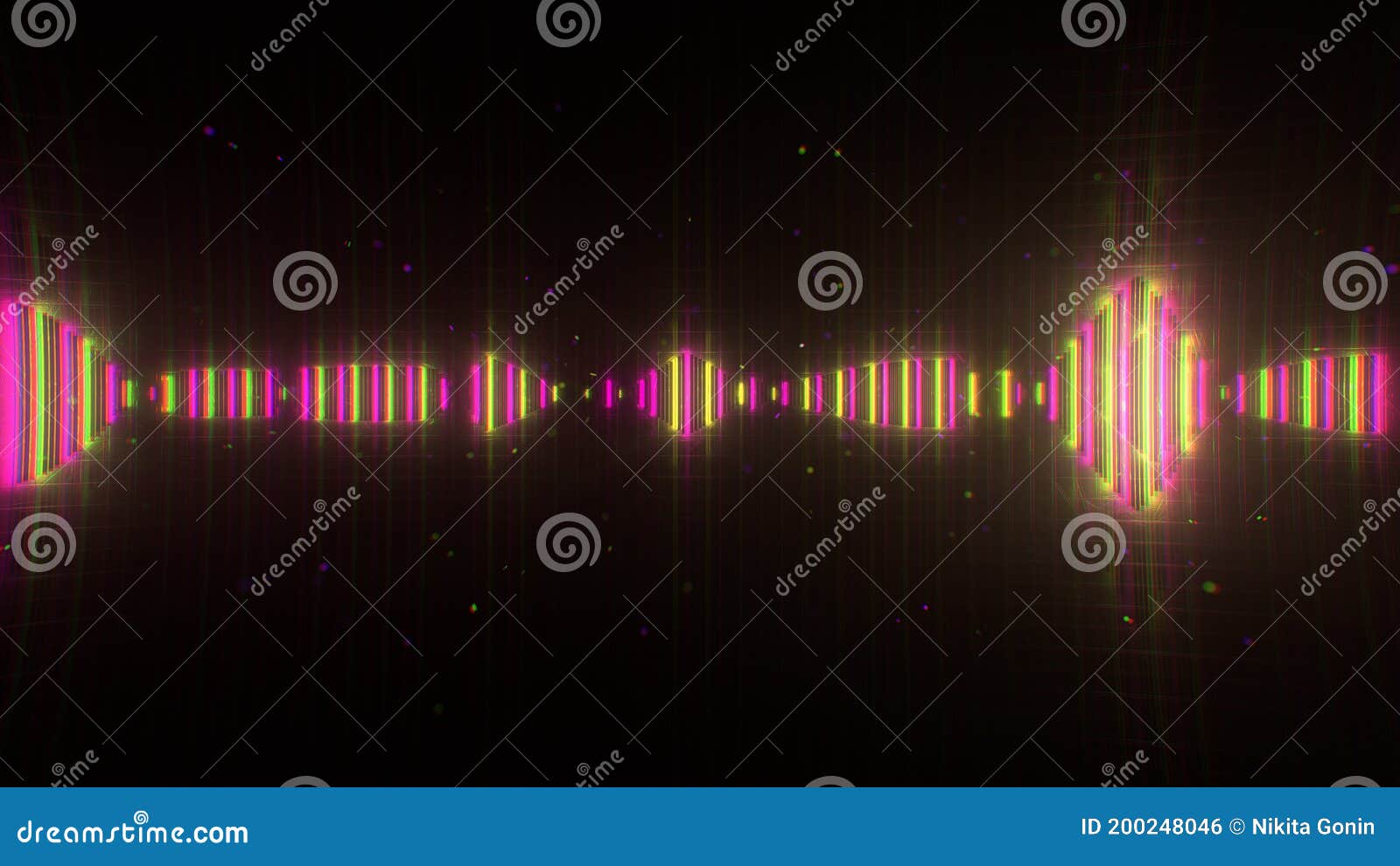 Glowing Soundwave 3D Render Illustration Stock Illustration ...