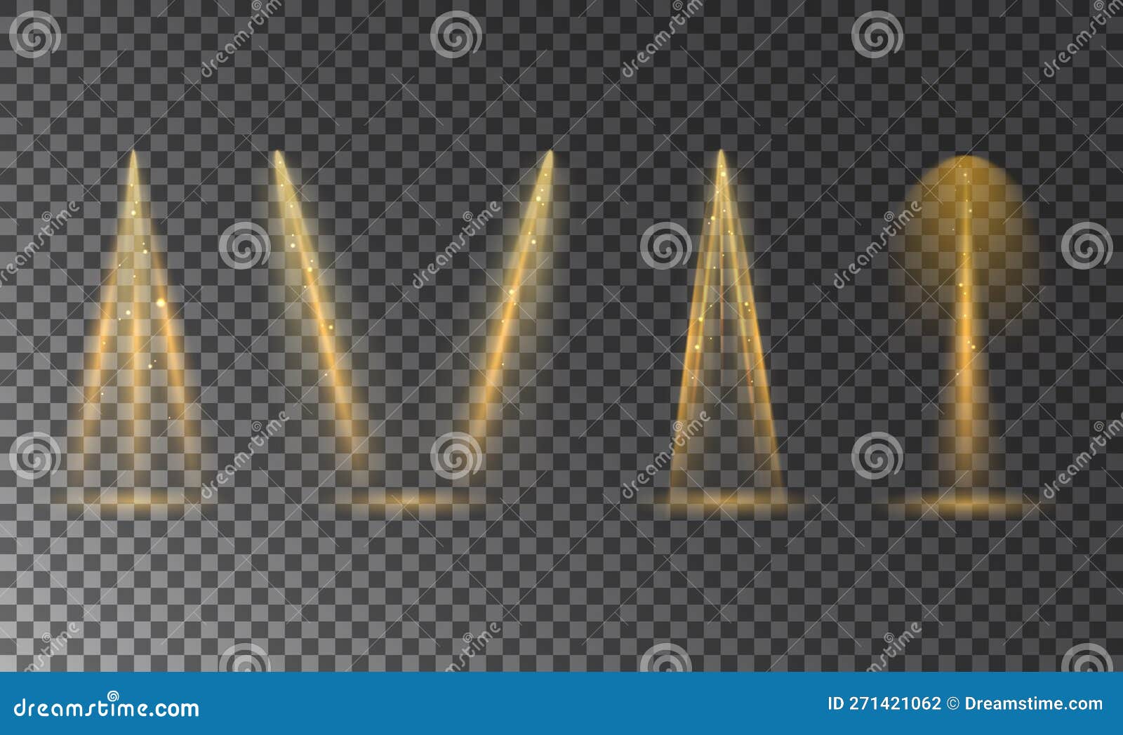 Glowing Sparkling Yellow Projector Lights. Pack of Realistic Icons on ...