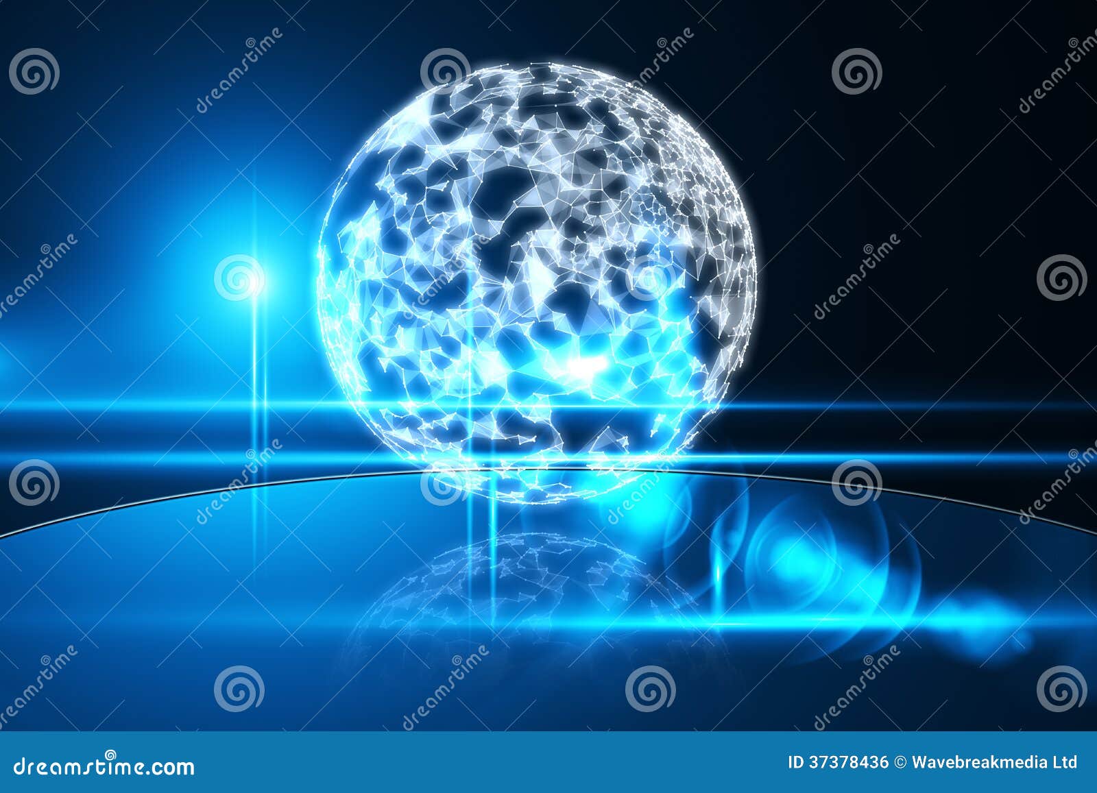 Glowing sphere stock illustration. Illustration of blue - 37378436