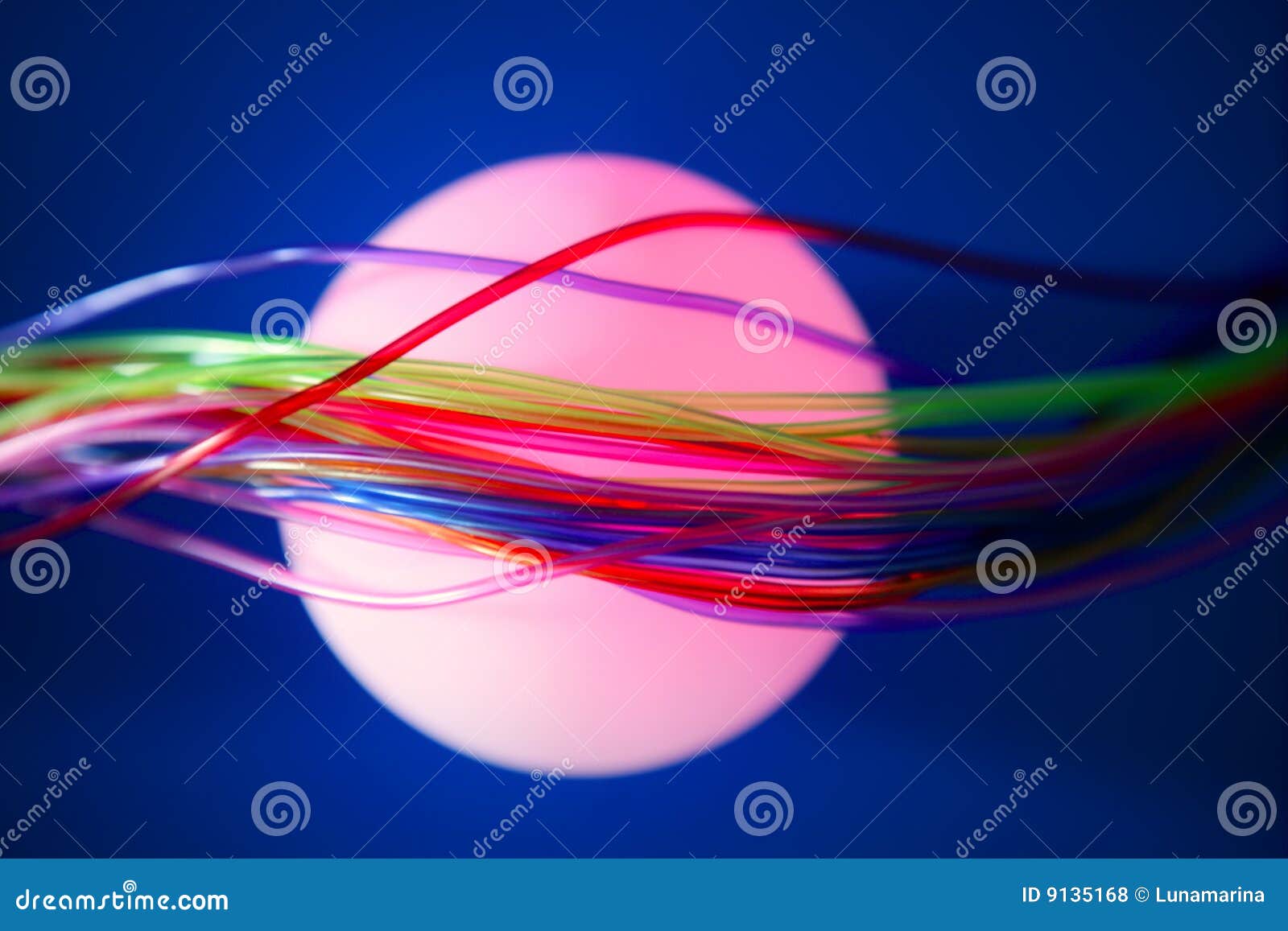 Glowing Sphere with Colorful Wires Stock Photo - Image of cable ...