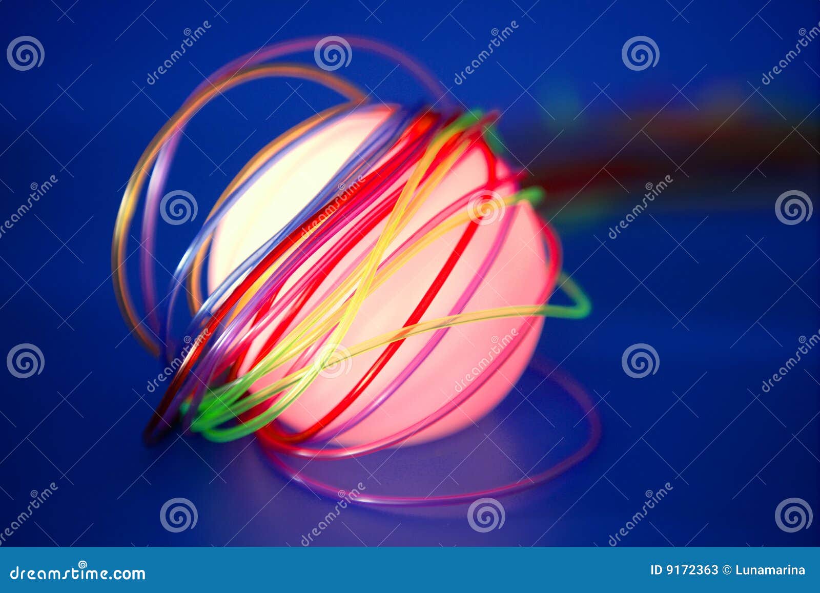 Glowing Sphere with Colorful Wires Stock Image - Image of global, light ...