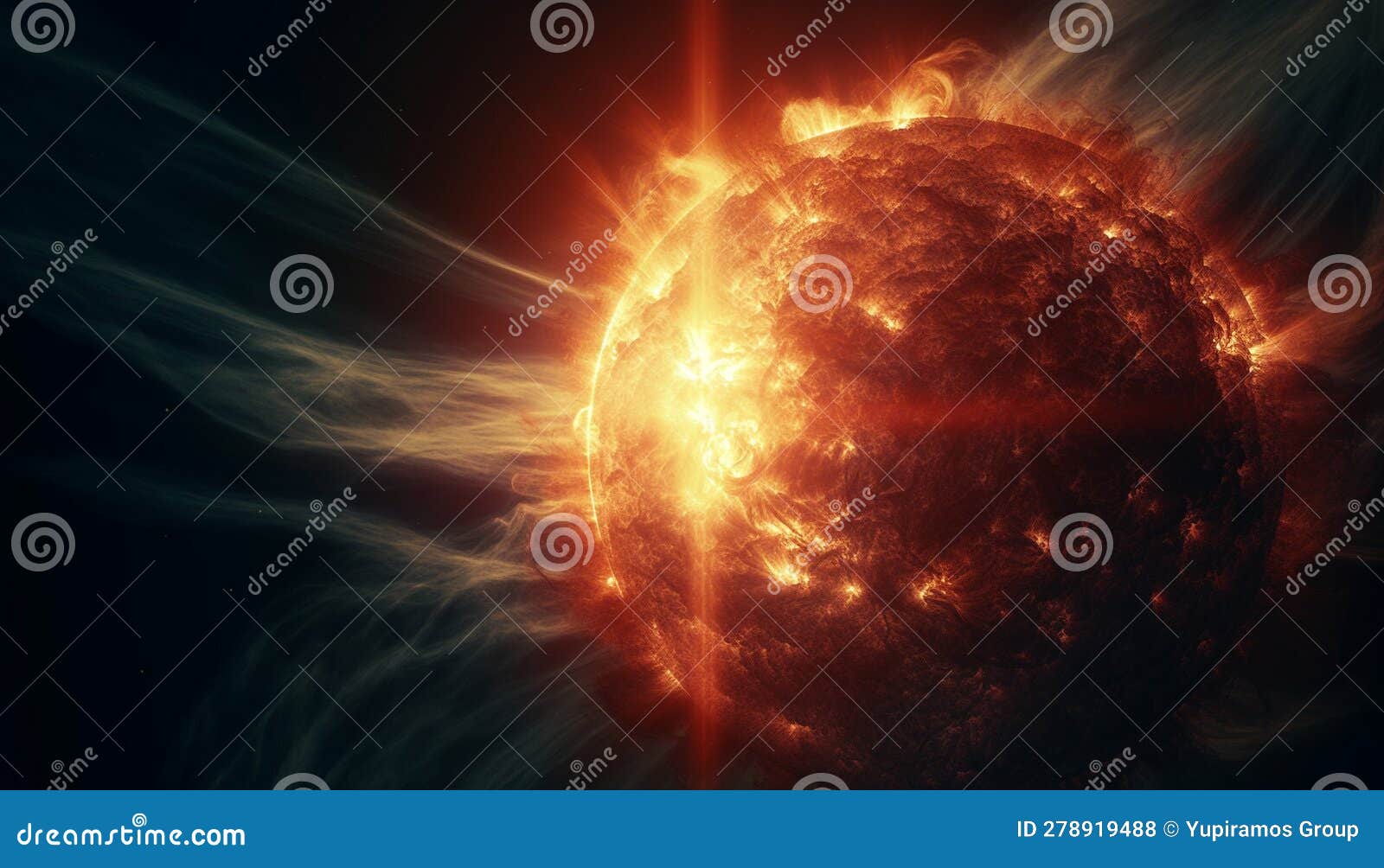 A Glowing Sphere of Fire, a Natural Phenomenon in Space Generated by AI ...