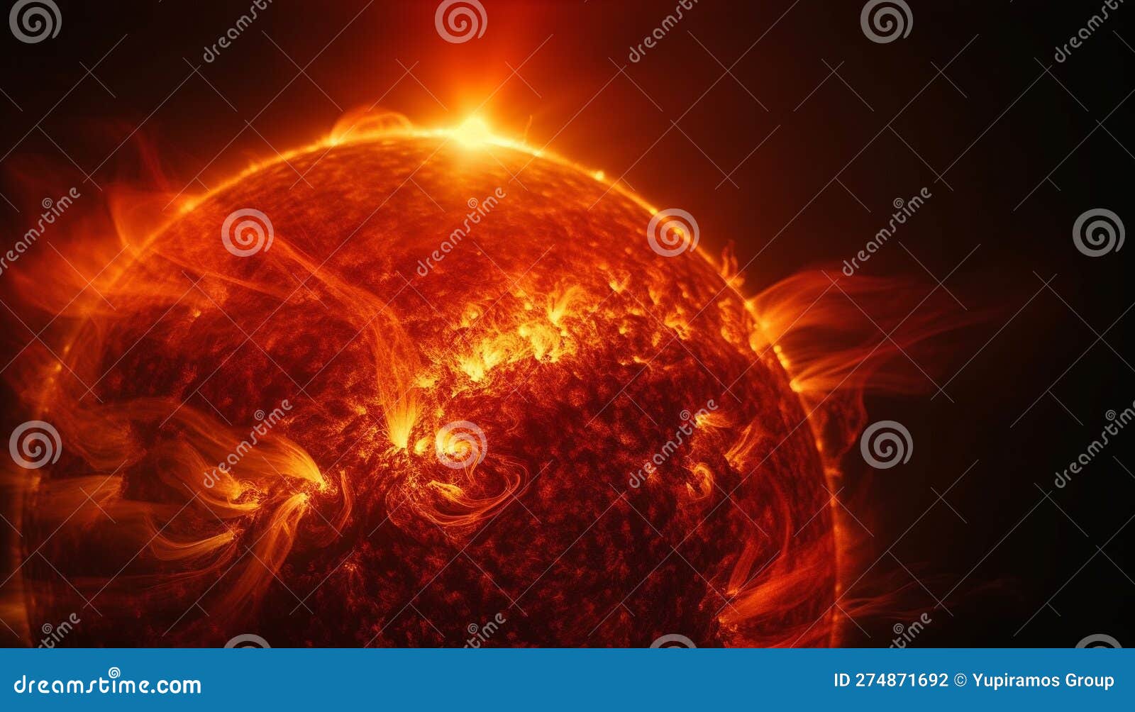 Glowing Sphere Igniting Fiery Natural Phenomenon Backdrop Generative AI ...