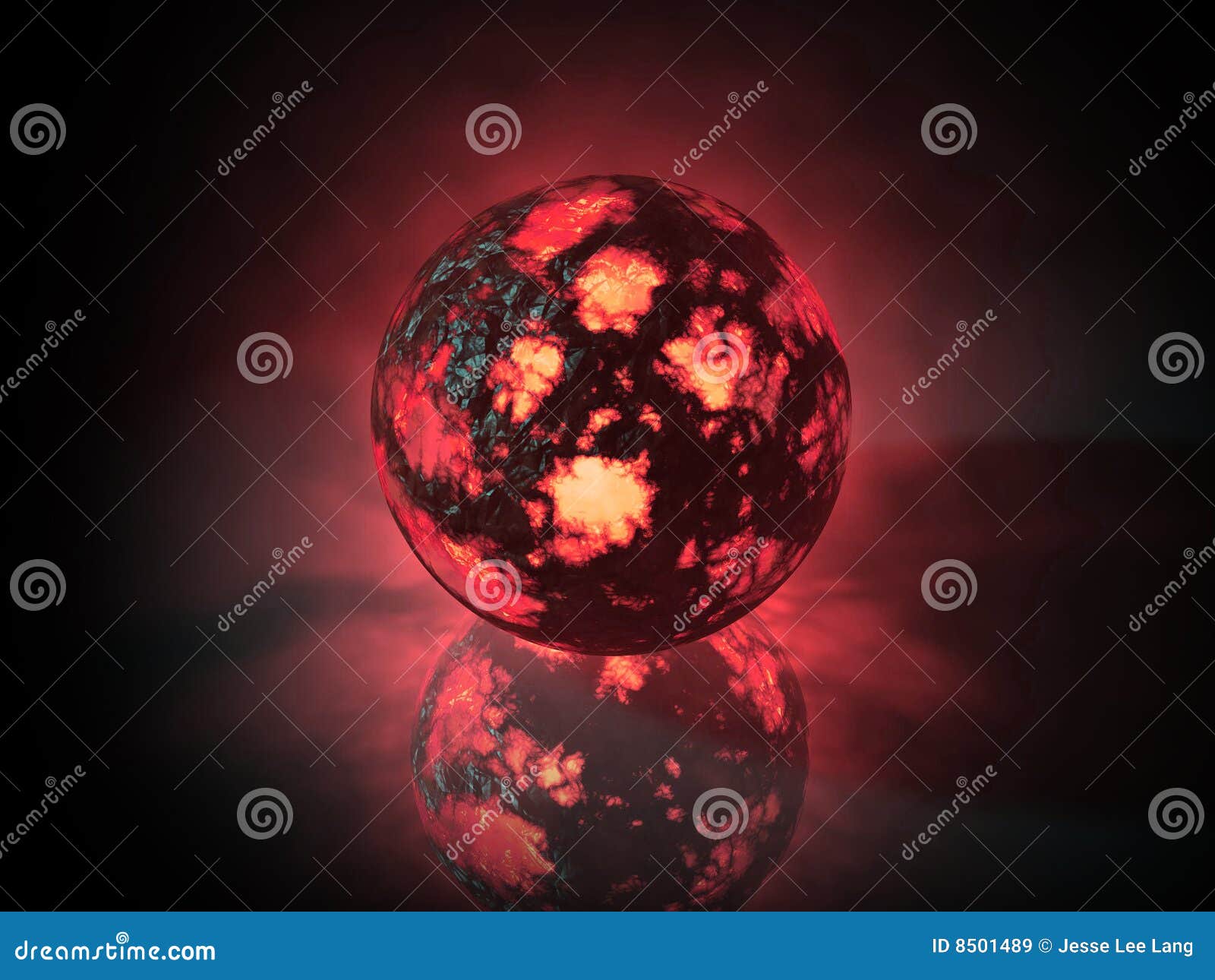 Glowing Sphere Object Filled with Energy Stock Illustration ...