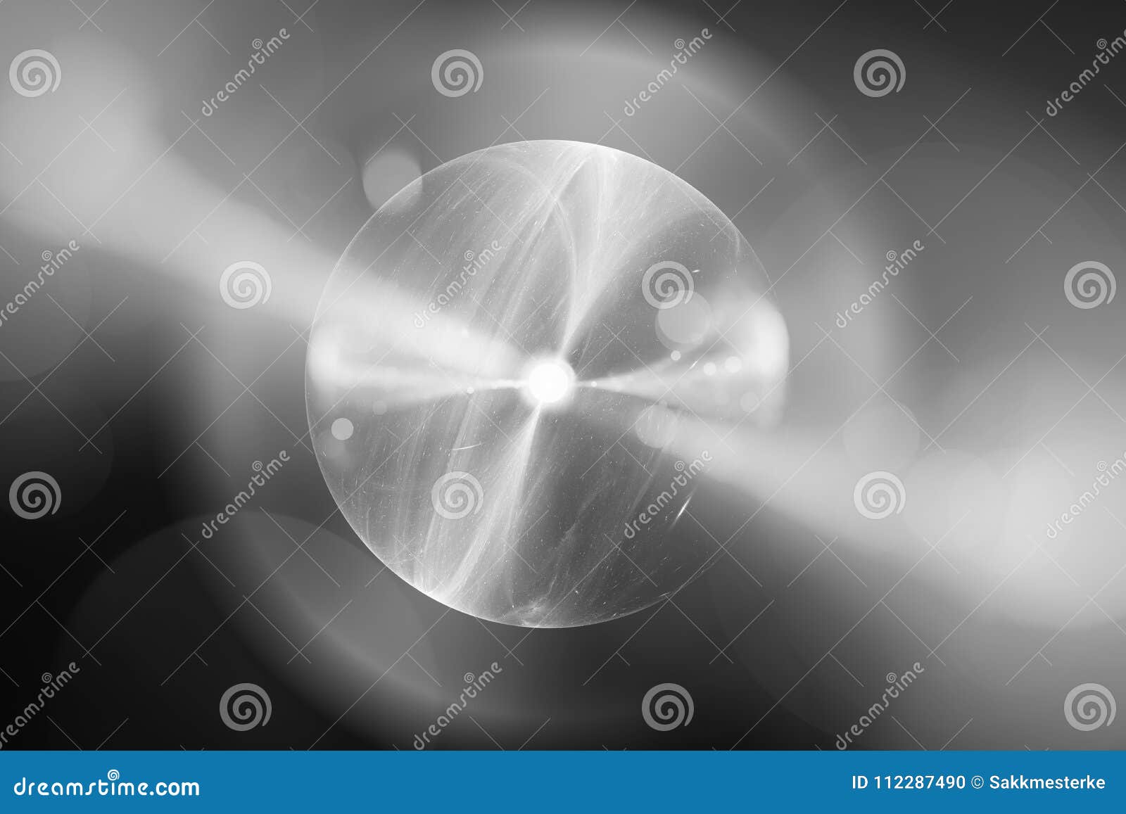 Glowing Sphere in Space Texture Black and White Stock Illustration ...