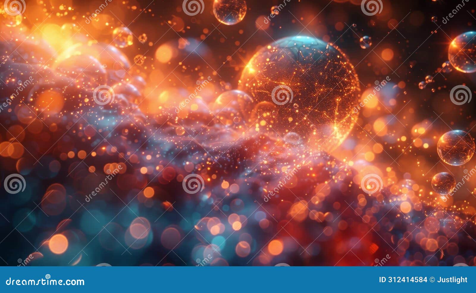 Glowing Spheres of Light Emitting from a Central Point Showcasing the ...