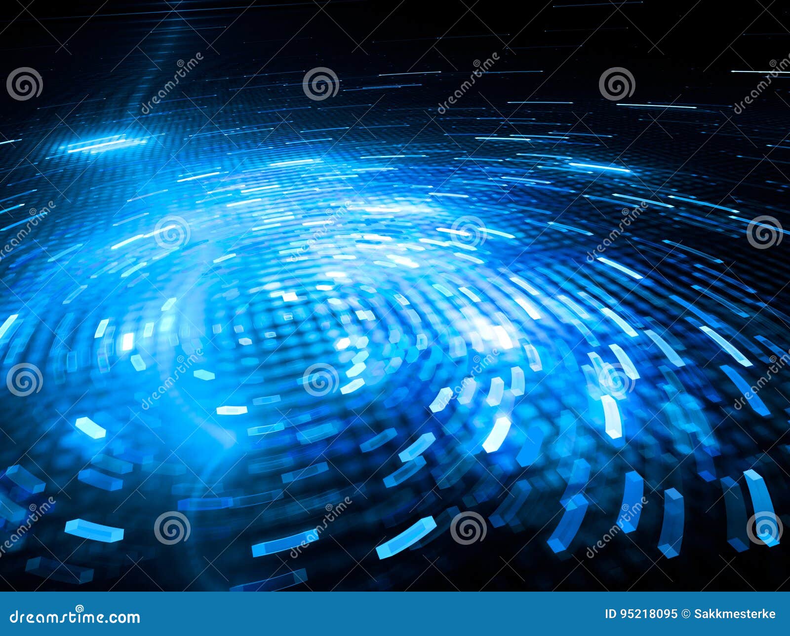 Glowing Spinning Blue Big Data Stock Illustration - Illustration of ...