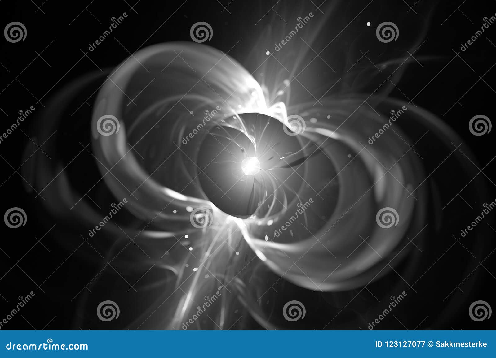 Glowing Spinning Neutron Star Black and White Effect Stock Illustration ...