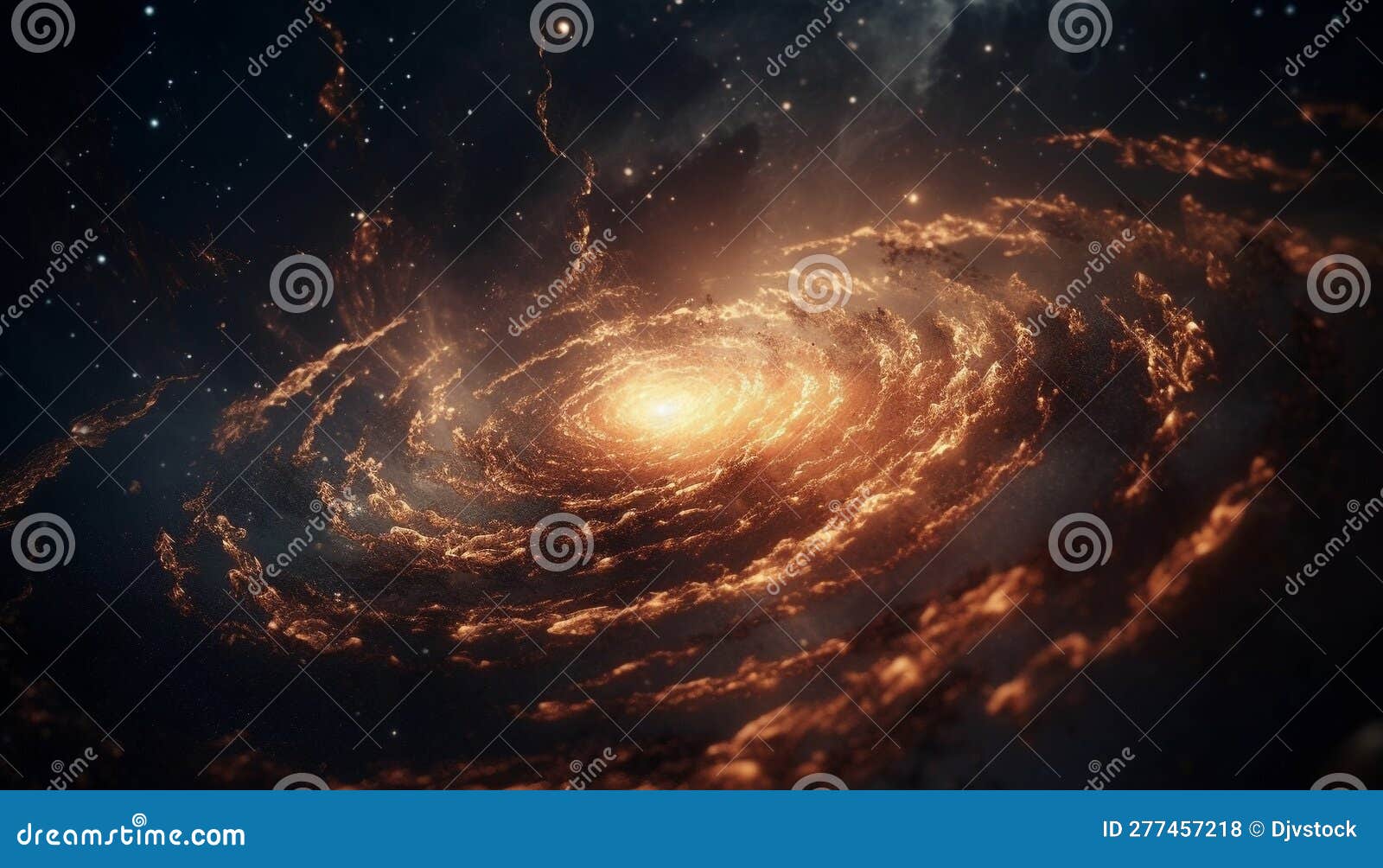 Glowing Spiral in the Dark Night Sky Generated by AI Stock Illustration ...