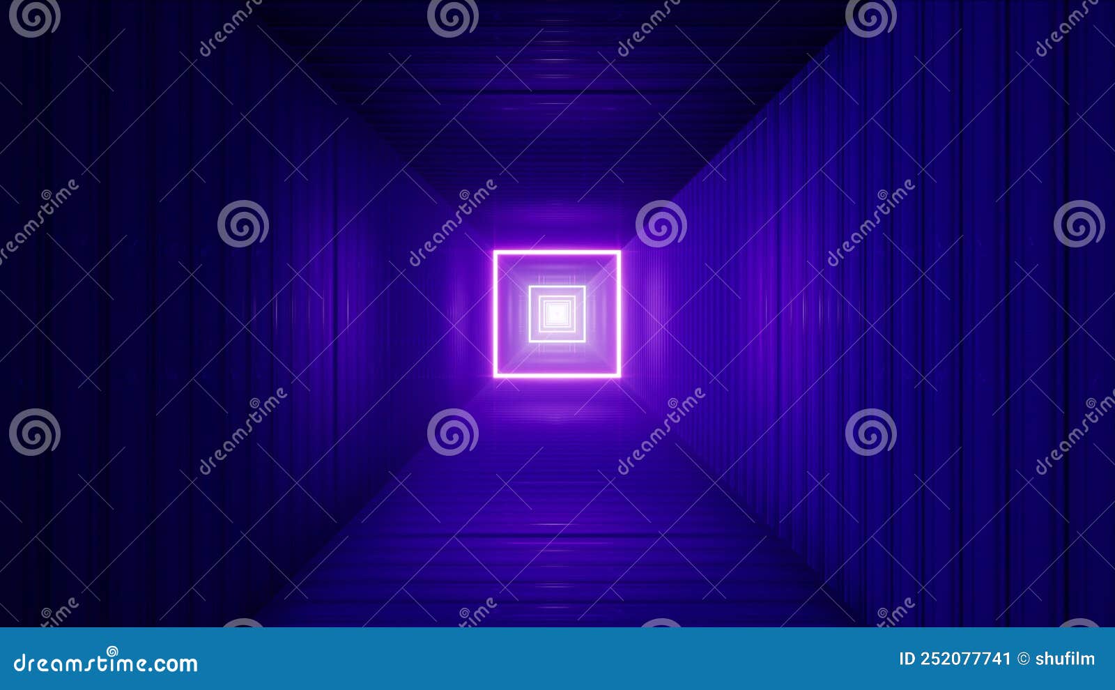 Glowing Square Light in the Container Box Tunnel Stock Video - Video of ...