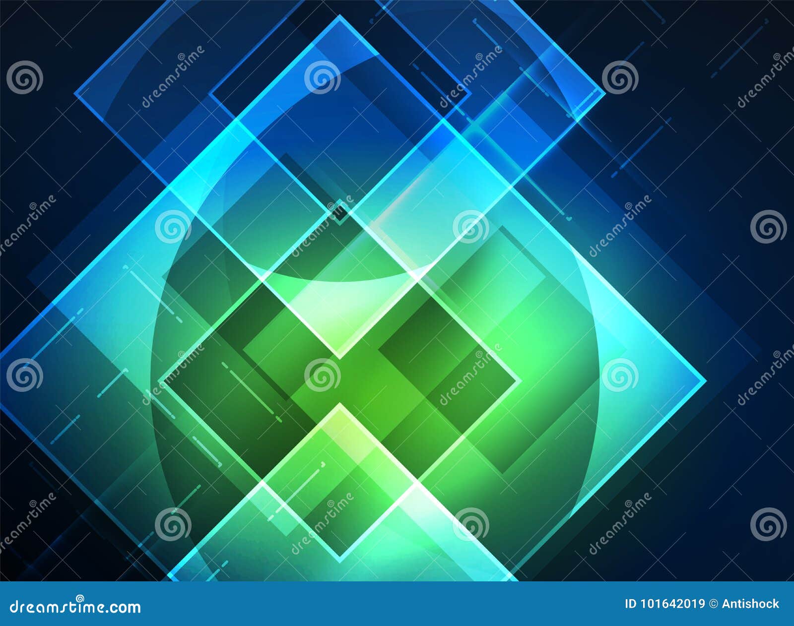 Glowing Squares in the Dark, Digital Abstract Background Stock Vector ...