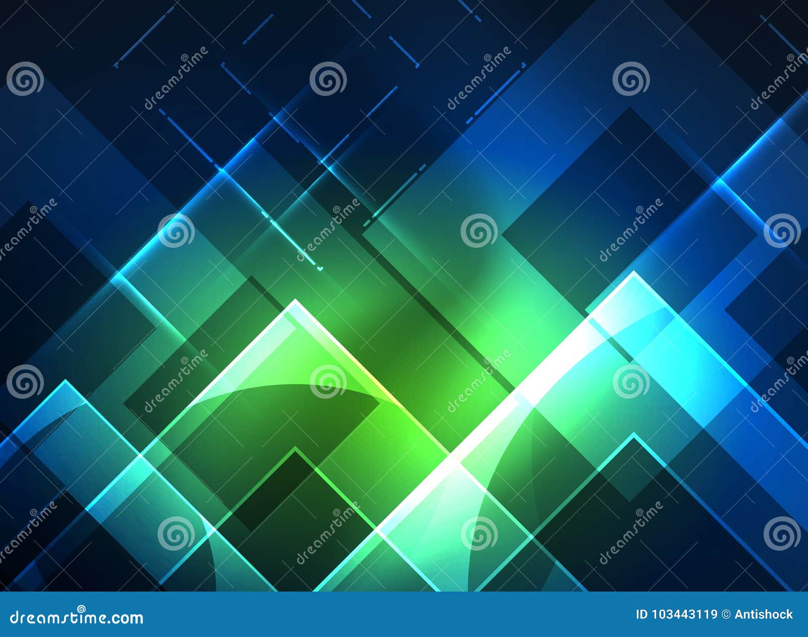 Glowing Squares in the Dark, Digital Abstract Background Stock Vector ...