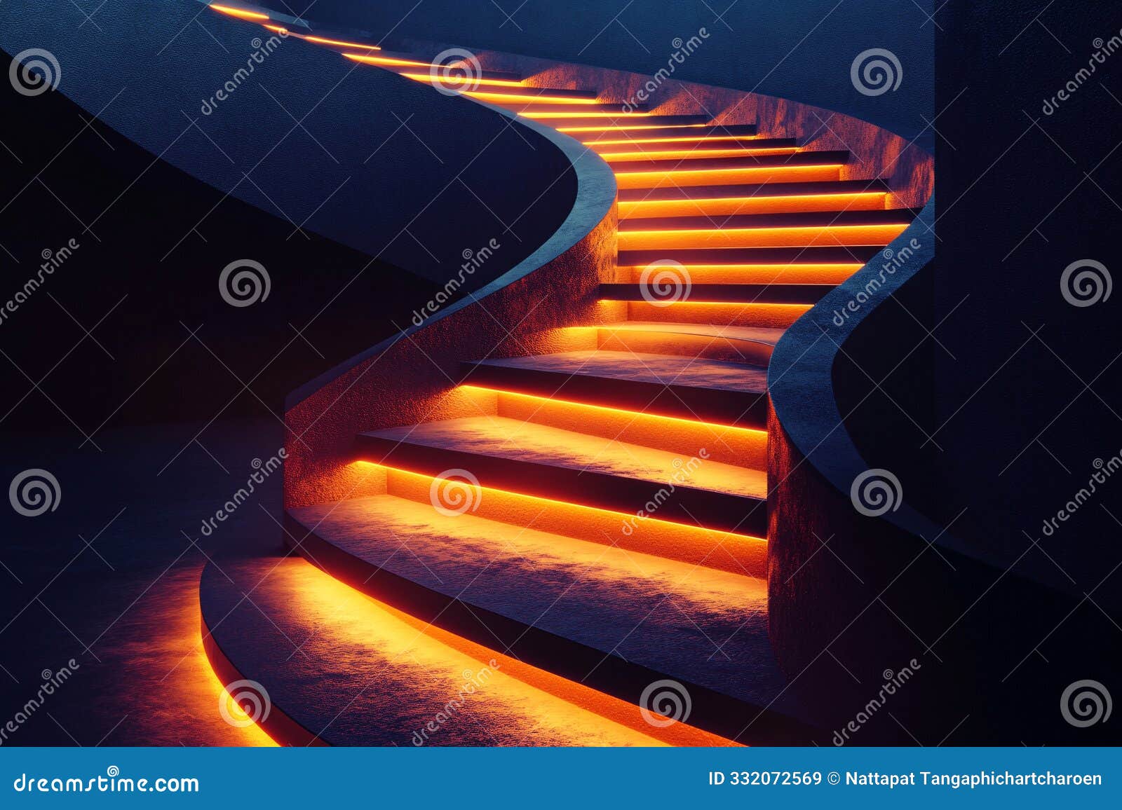 A Glowing Staircase Spirals Upwards, with Each Step Symbolizing a New ...