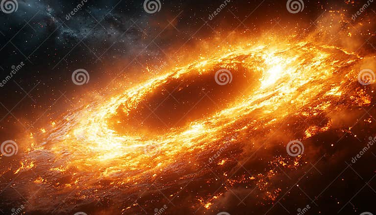 Glowing Star in Dark Sky, Exploding Fiery Planet Generated by AI Stock ...