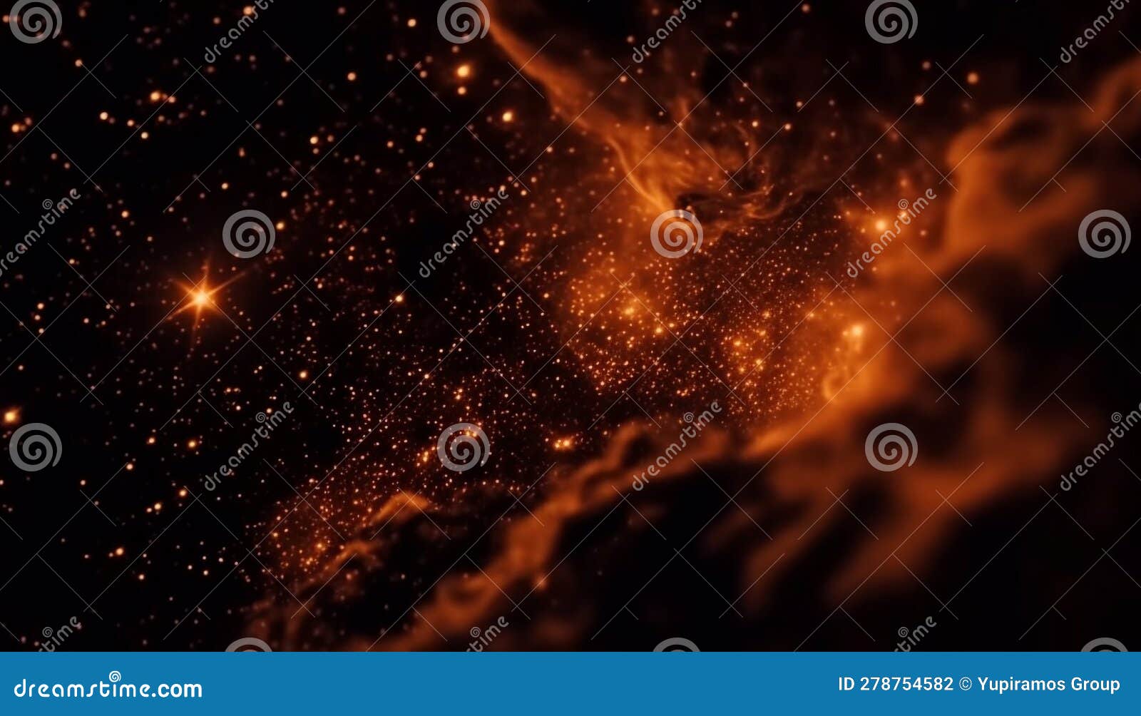 Glowing Star Field Explodes with Fiery Nebula in Abstract Motion ...