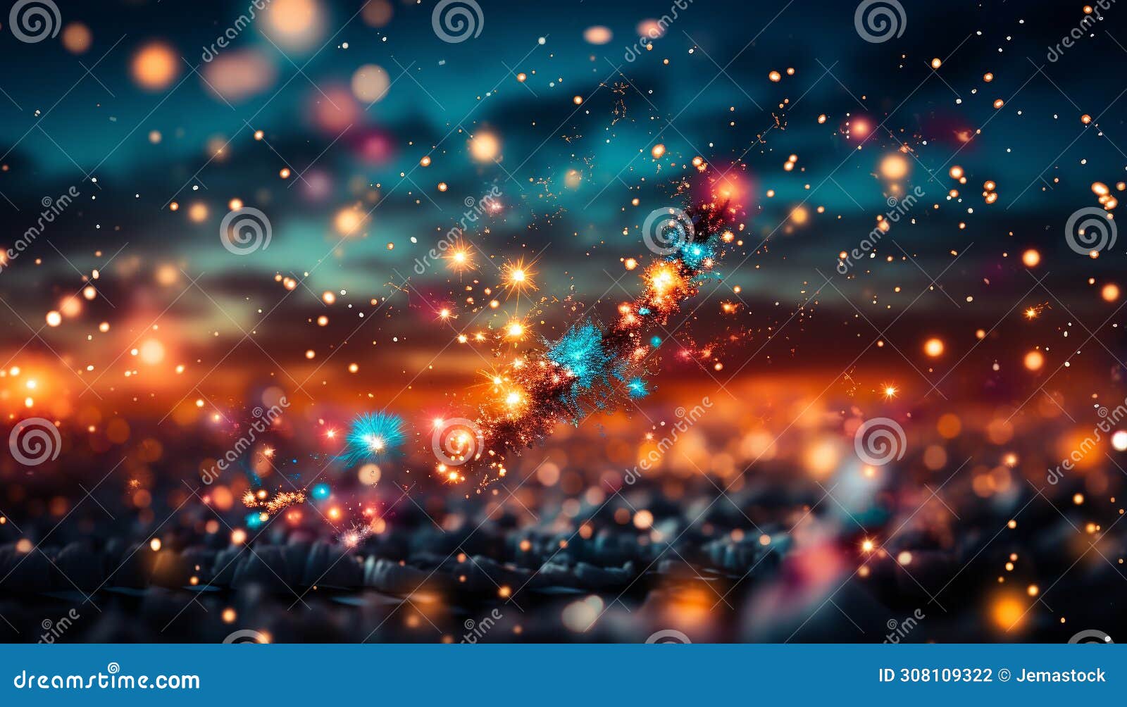 Glowing Star Pattern in Dark Night Sky Generated by AI Stock Photo ...