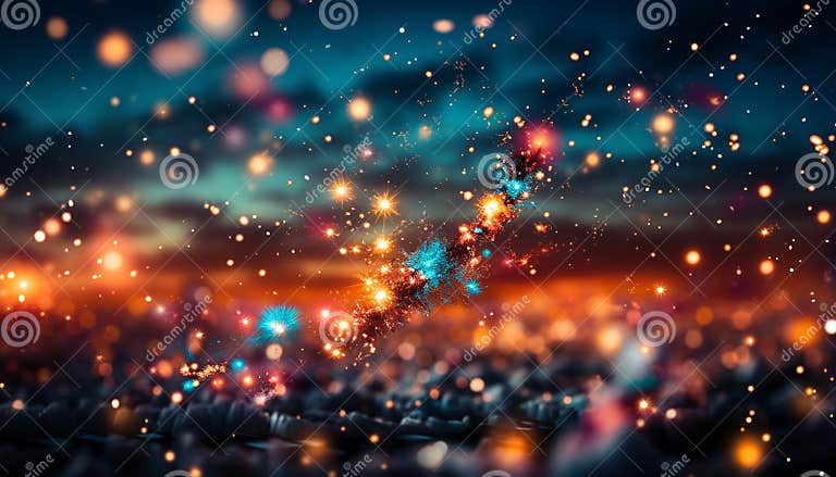 Glowing Star Pattern in Dark Night Sky Generated by AI Stock Photo ...