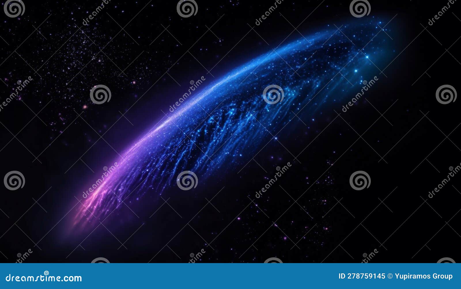 Glowing Star Shapes Orbiting in Deep Blue Galaxy Backdrop Generated by ...