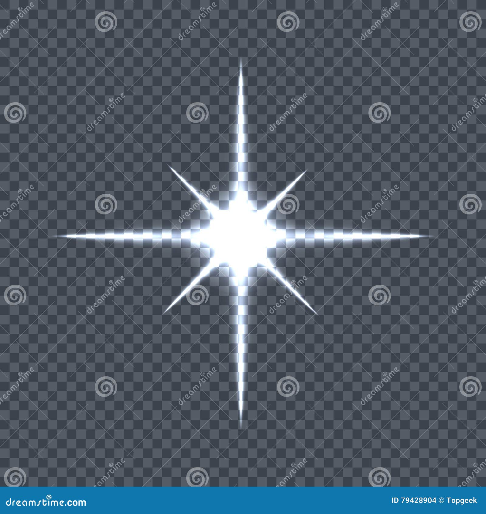 Glowing Star Sparkle Light Flashes Shiny Glitter Stock Vector ...