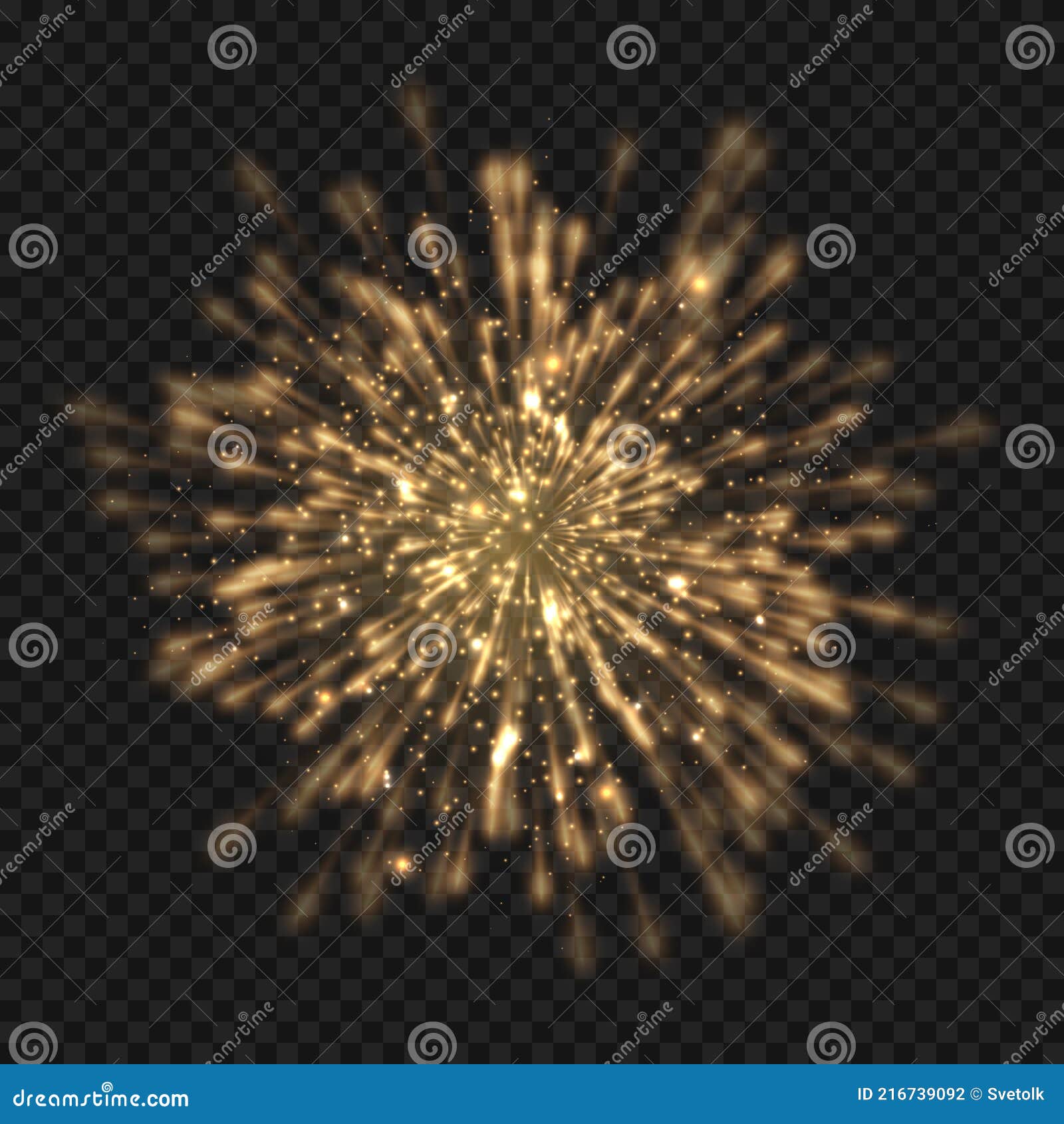 Glowing Starburst Explosion with Sparkles and Rays. Golden Light Flare ...