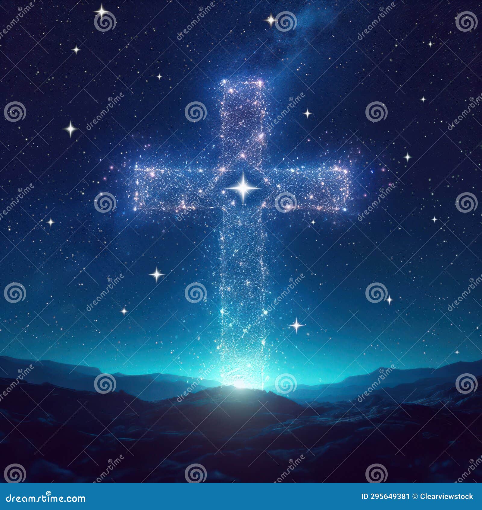 Stars Forming Christian Cross Of Christ Stock Illustration ...