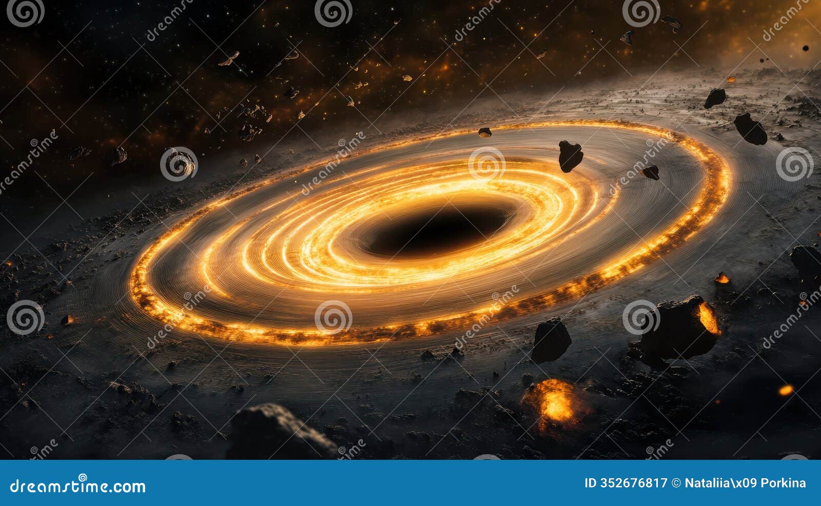 Glowing Stellar Accretion Disk with Radiant Galactic Elements and ...