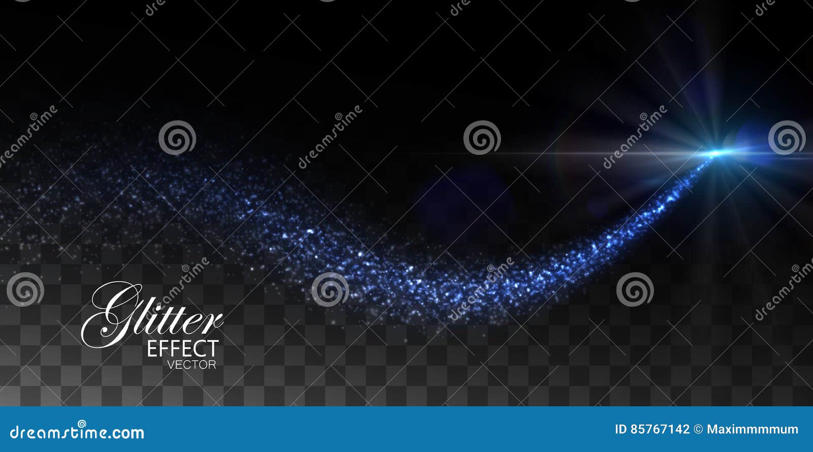 Glowing Stream Of Sparkles And Light Rays Cartoon Vector ...