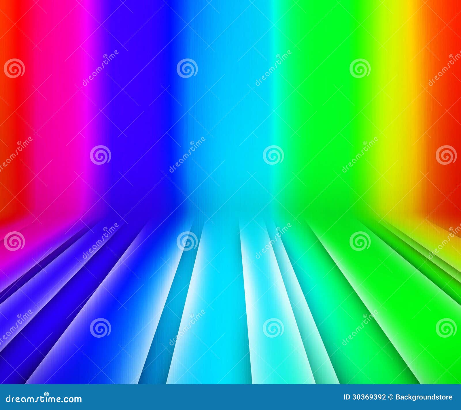Glowing Stripes Rainbow Stage Background Stock Illustration ...