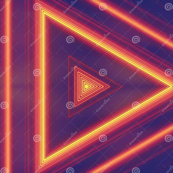 Glowing Strips of LED Light in the Shape of a Triangle. 3d Rendering ...