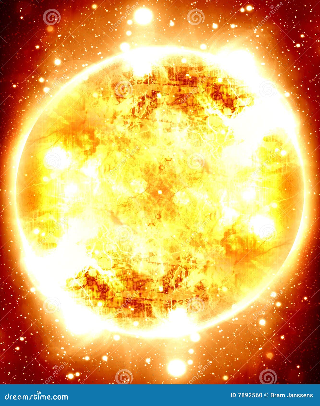 Glowing sun stock illustration. Illustration of flame - 7892560