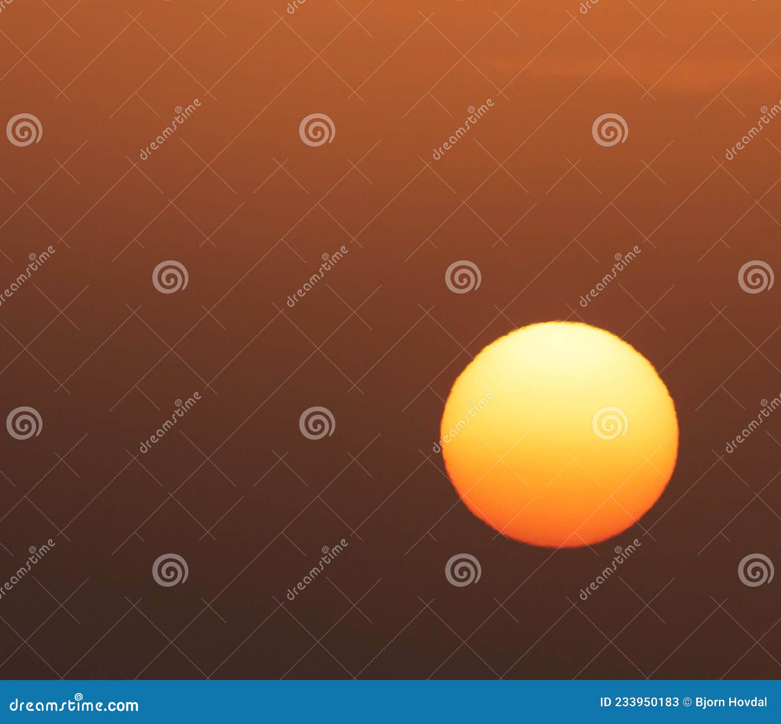 Glowing Sun on Dark Orange Sky Stock Image - Image of copy, reflection ...