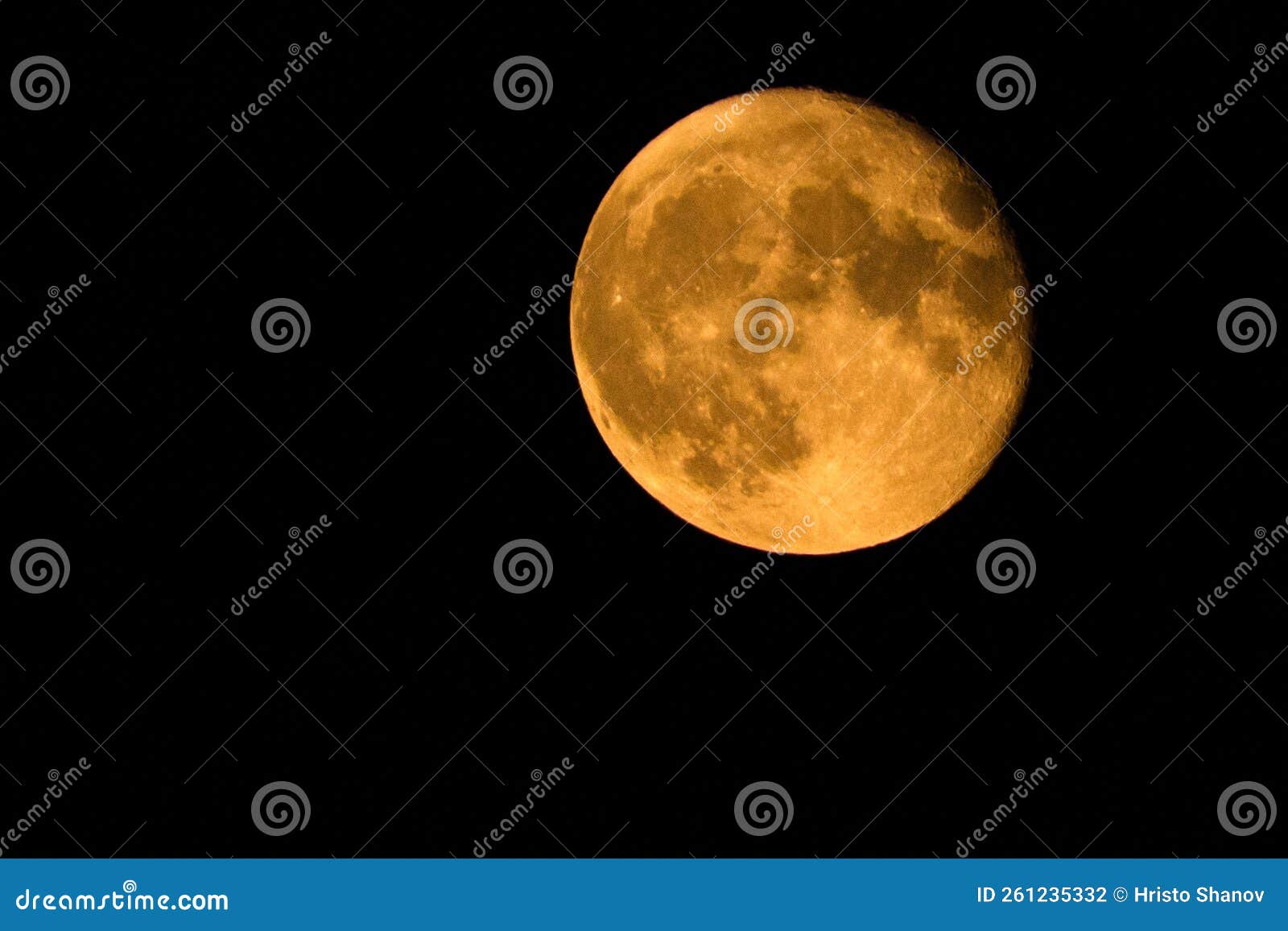 Glowing Super Full Moon in To the Dark Sky Stock Photo - Image of ...