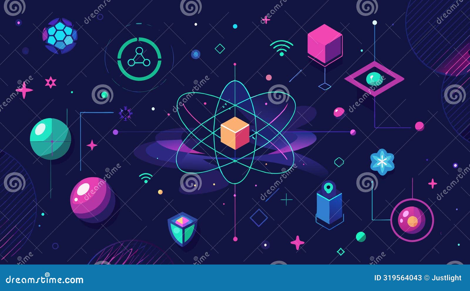 Glowing Symbols Float in a Dark Space Representing the Intricate Algorithms Used in Quantum ...