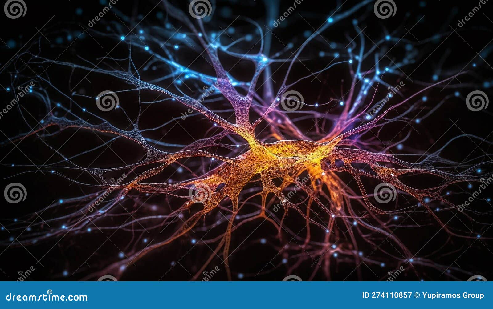 Glowing Synapse Multi Colored Neural Communication in Abstract Design ...