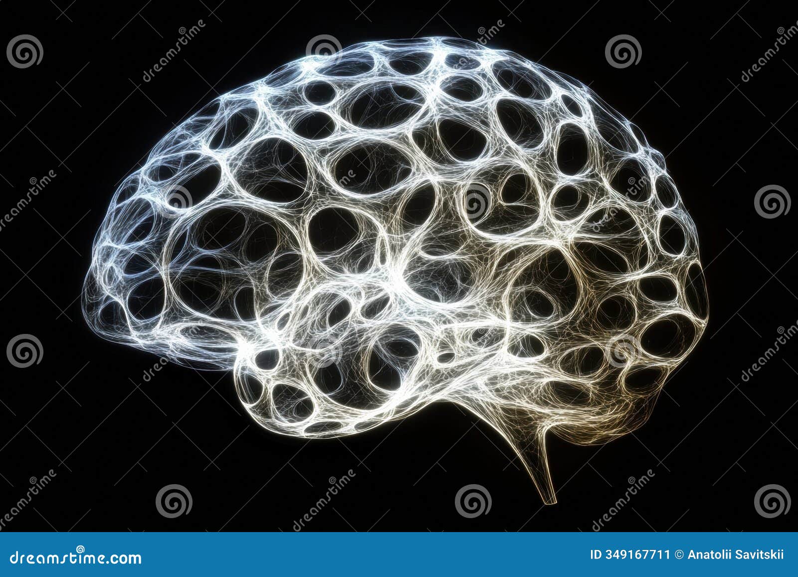 Glowing Synapses and Neural Pathways Create a Striking Abstract ...