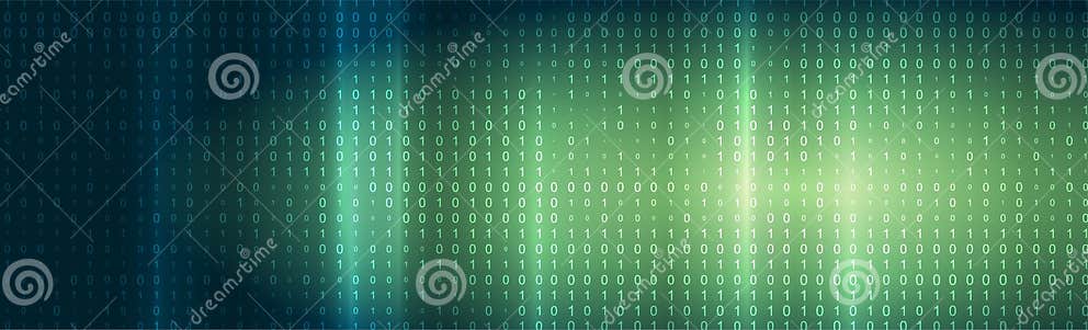 Glowing Tech Abstract Background with Binary Code Stock Vector - Illustration of hitech ...