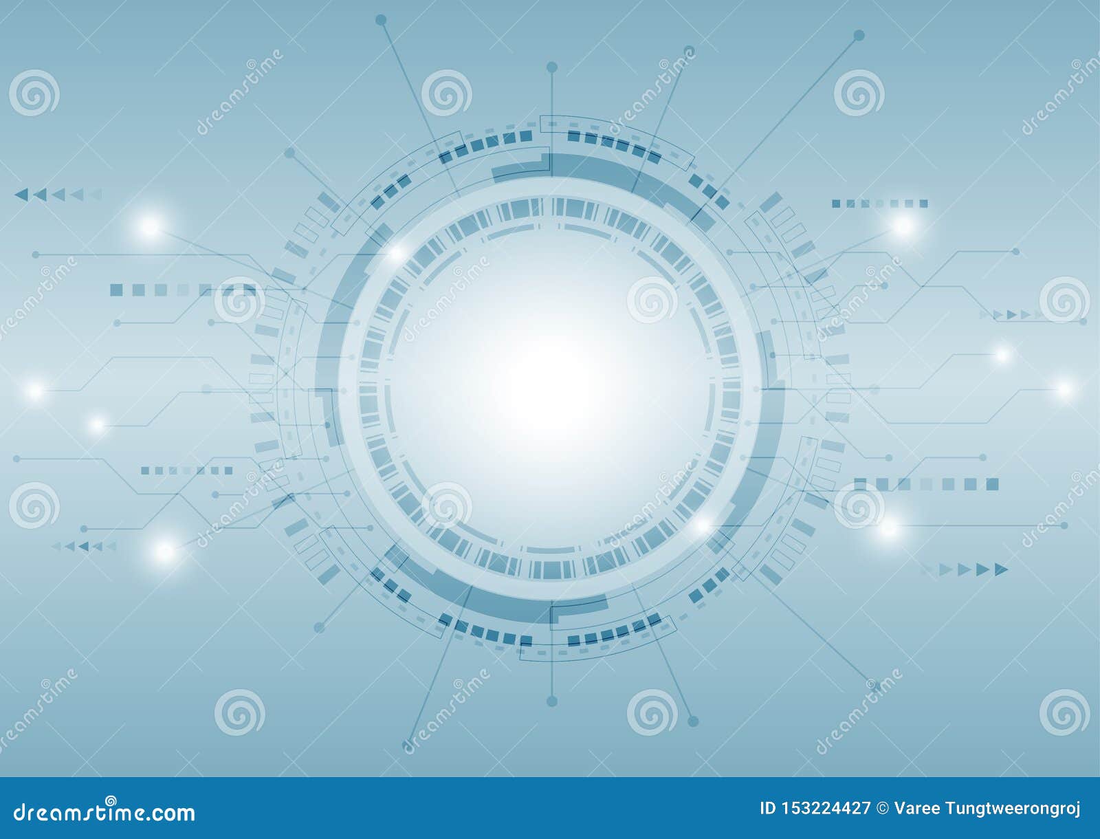Glowing Technology Circle and Circuit Board with Abstract Background ...