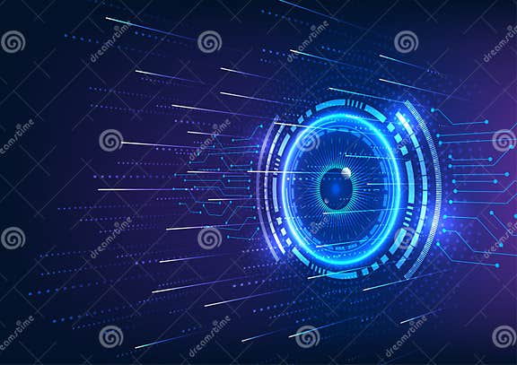 Glowing Technology Circles and Circuits on a Digital Backdrop ...