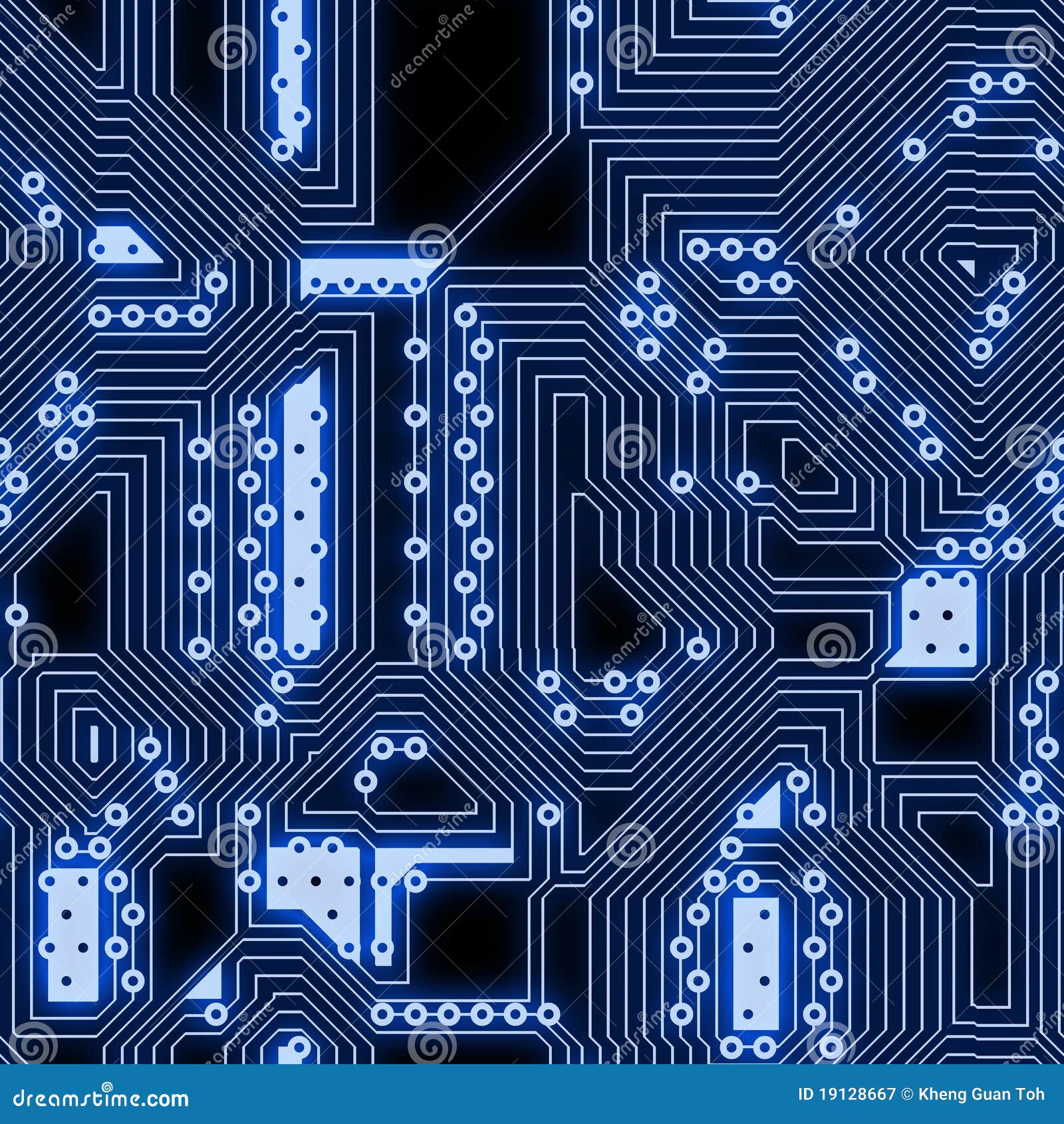 Glowing Technology Circuits Backgroun Stock Illustration - Illustration ...