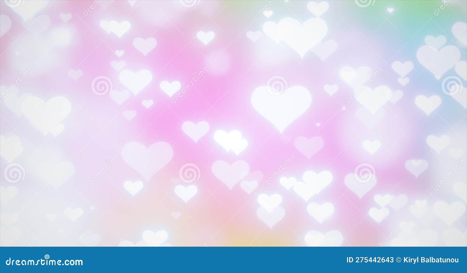 Glowing Tender Flying Love Hearts On A Pink Background Stock