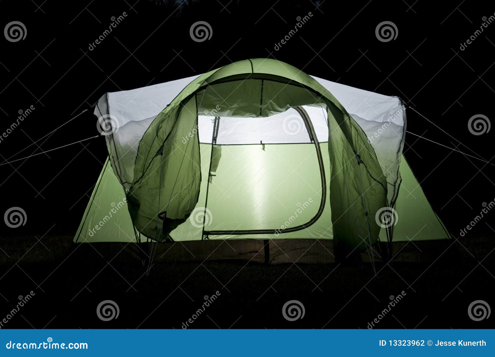 Glowing Tent at Night stock photo. Image of night, glow - 13323962